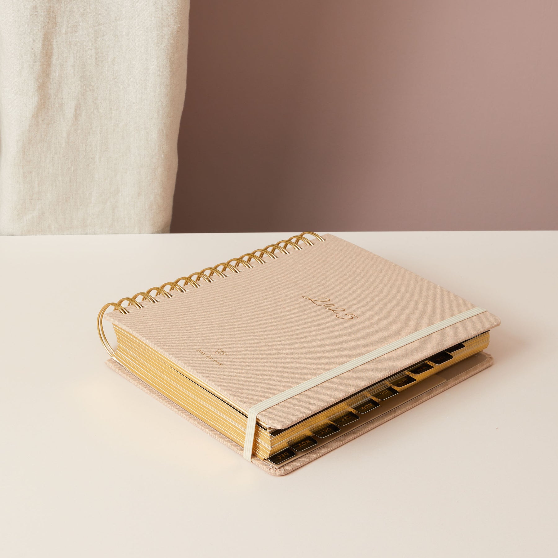 2025 Daily Planner - Daily Planner Cream Cloth Cover – Blush and Gold