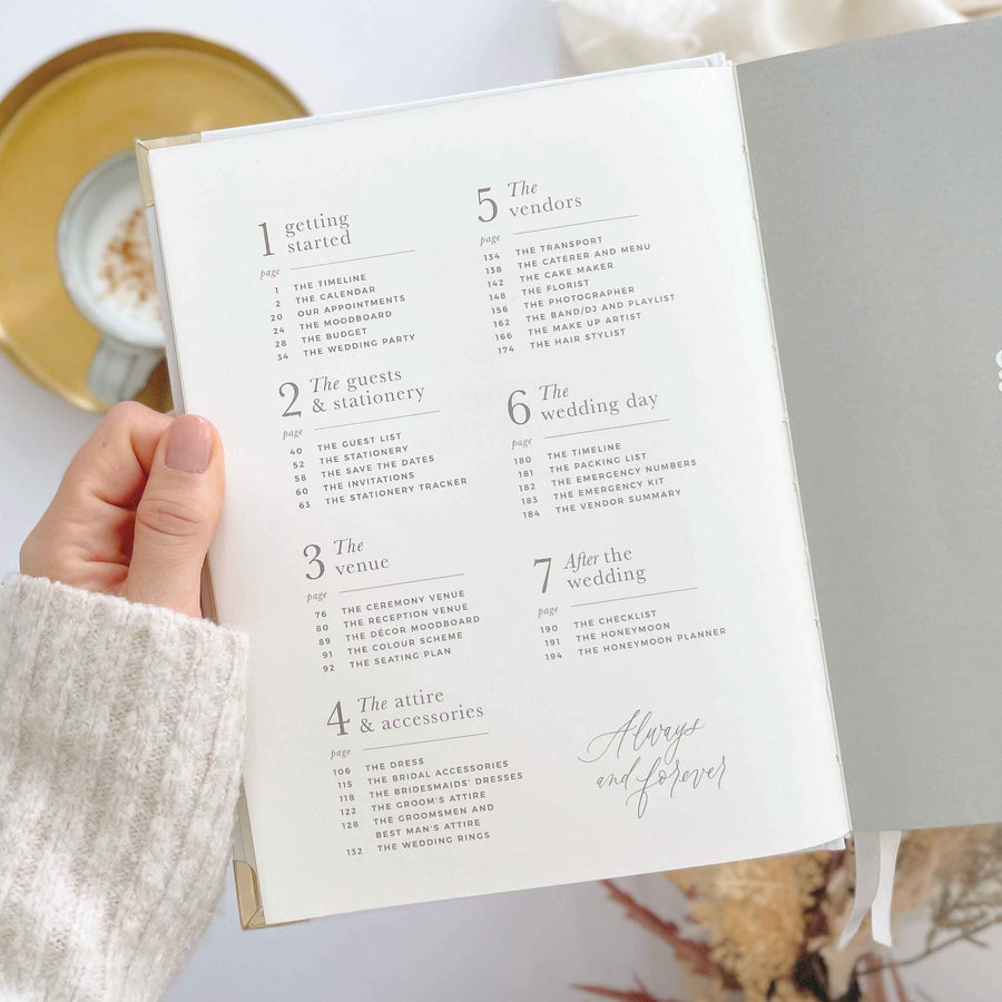 Ivory Cloth Wedding Planner Book with Gold Foil and Gilded Edges ...